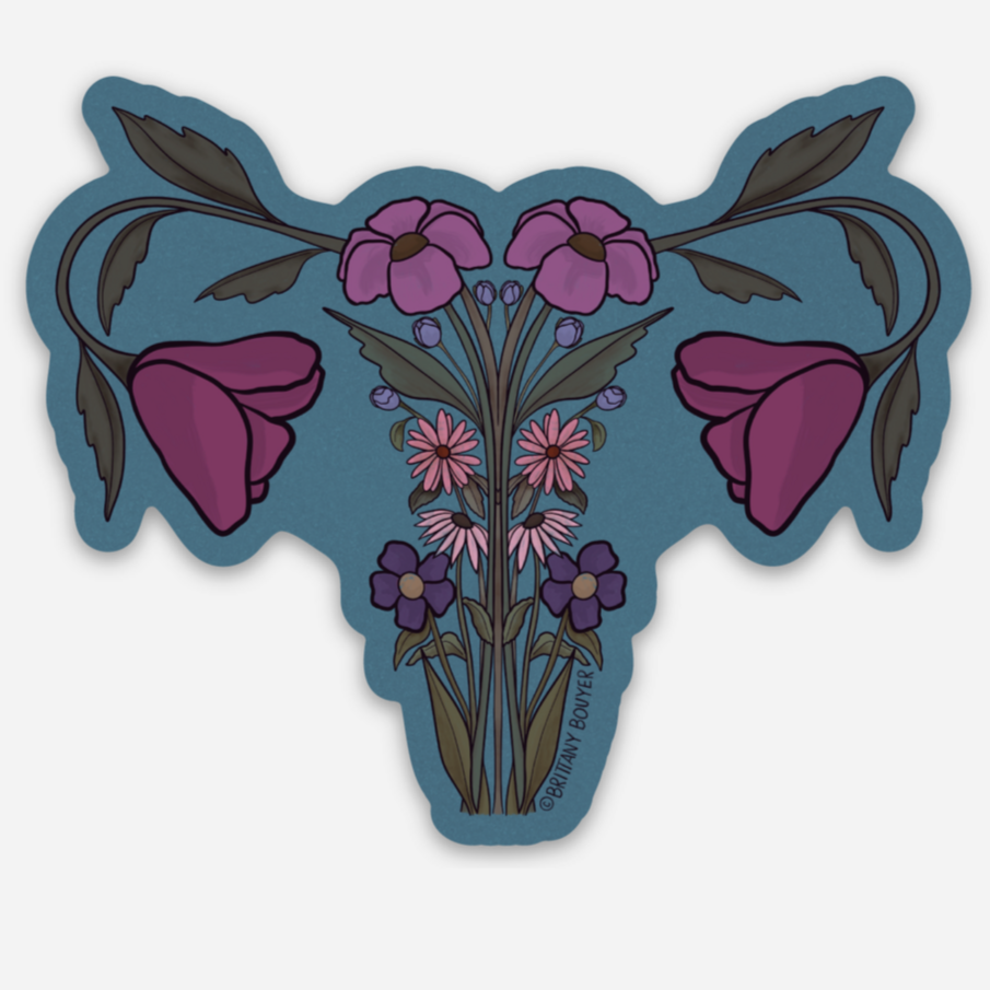 Wildflower Uterus Matte Sticker – Period Nirvana